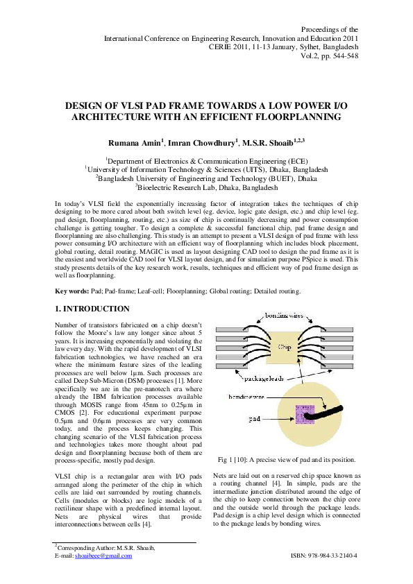 (PDF) Design of VLSI Pad Frame towards a Low Power I/O Architecture ...