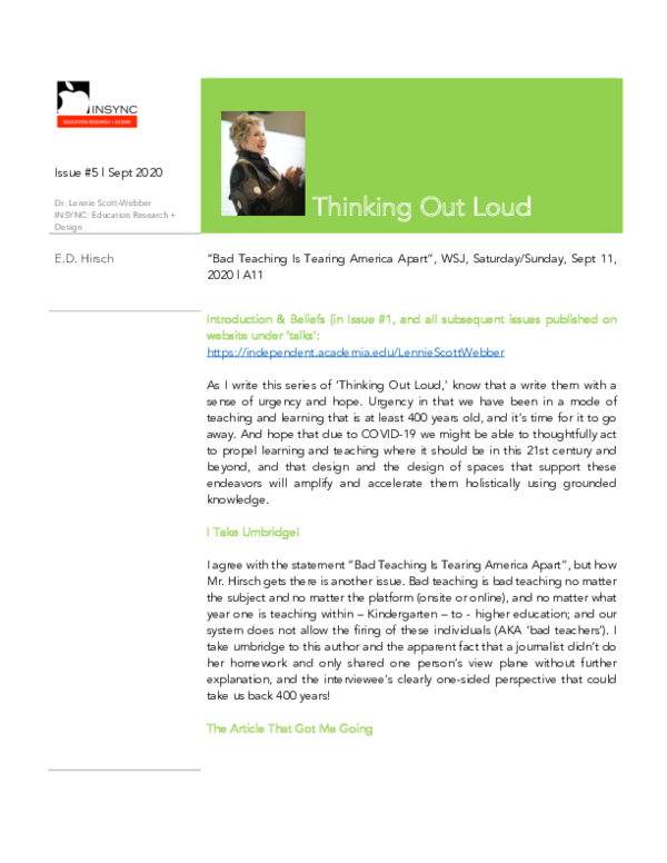 (PDF) “Bad Teaching Is Tearing America Apart”, WSJ, Saturday/Sunday ...