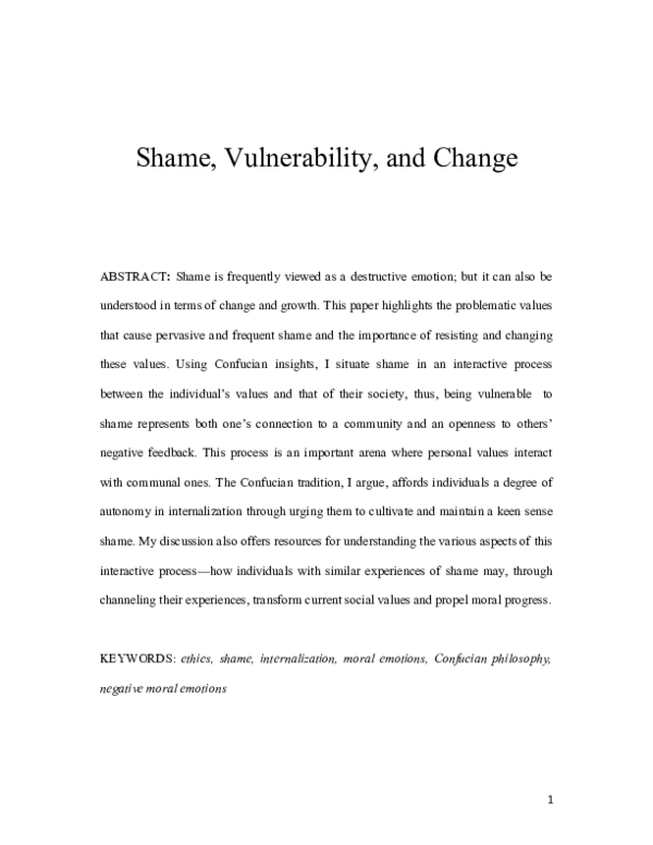 (DOC) Shame, Vulnerability, and Change