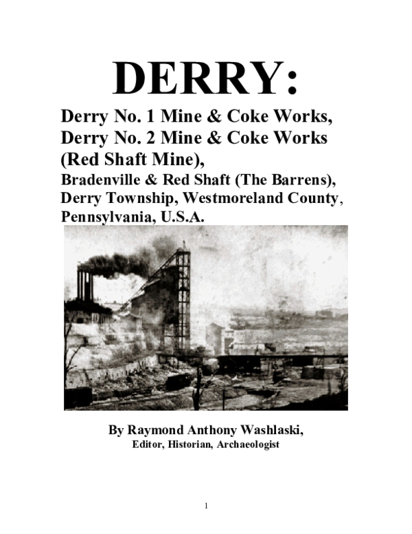 (DOC) DERRY: Derry No. 1 Mine & Coke Works, Derry No. 2 Mine & Coke ...