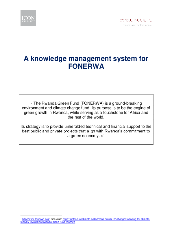 (PDF) A knowledge management system for FONERWA