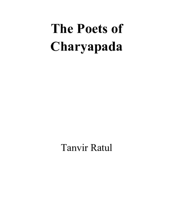 (PDF) The Poets of Charyapada