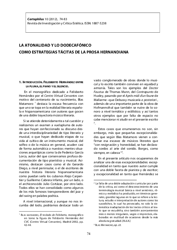 (PDF) LA ATONALIDAD Y LO DODECAFÓNICO COMO ESTRATEGIAS TÁCITAS DE LA ...