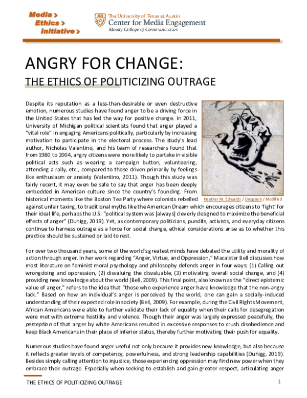 (PDF) Angry for Change: The Ethics of Politicized Outrage