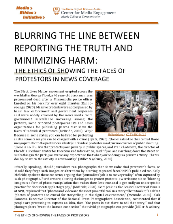 (PDF) Blurring the Line Between Reporting the Truth and Minimizing Harm ...