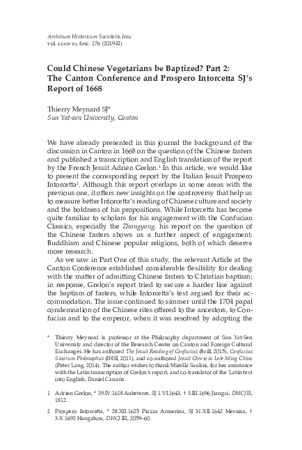(PDF) Could Chinese Vegetarians be Baptized? Part 2: The Canton ...