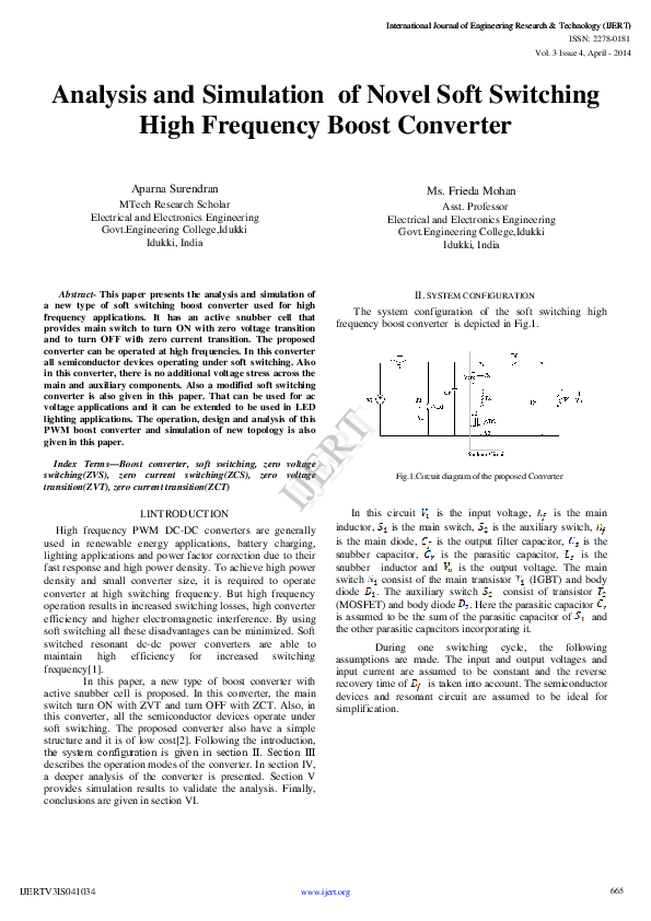 (PDF) IJERT-Analysis and Simulation of Novel Soft Switching High ...