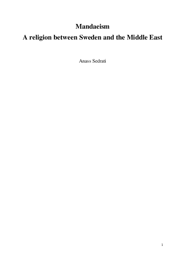 (PDF) Mandaeism A religion between Sweden and the Middle East