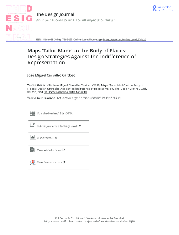 (PDF) Maps ‘Tailor Made’ to the Body of Places: Design Strategies ...