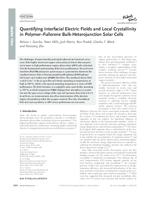 (PDF) Aggregation Controlled Charge Generation in Fullerene Based Bulk ...