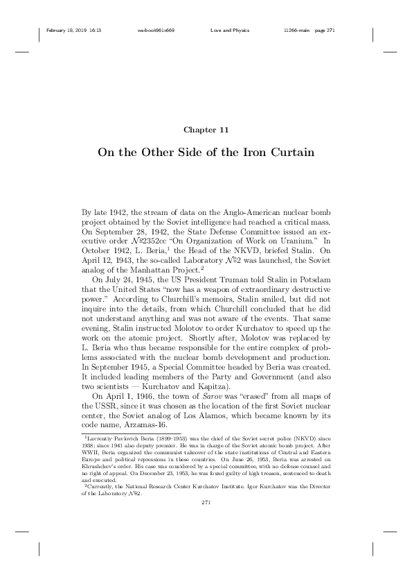 (PDF) A selected Chapter from "Love and Physics. The Peierlses", M. Shifman