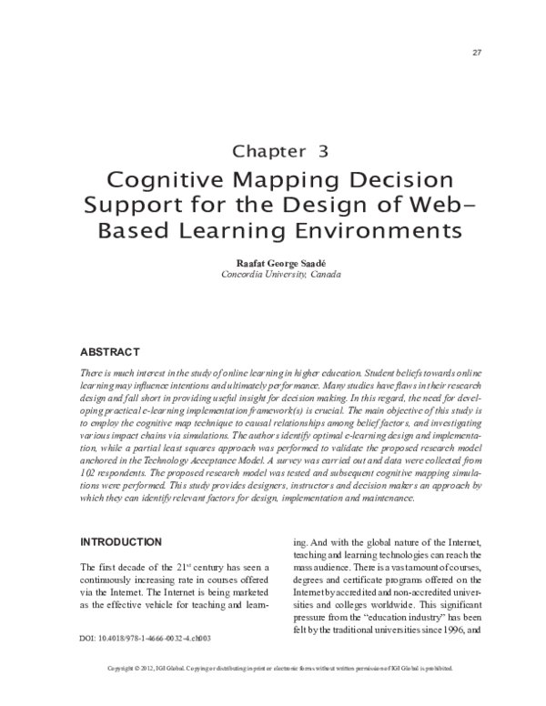 (PDF) Cognitive Mapping Decision Support for the Design of Web-Based Learning Environments