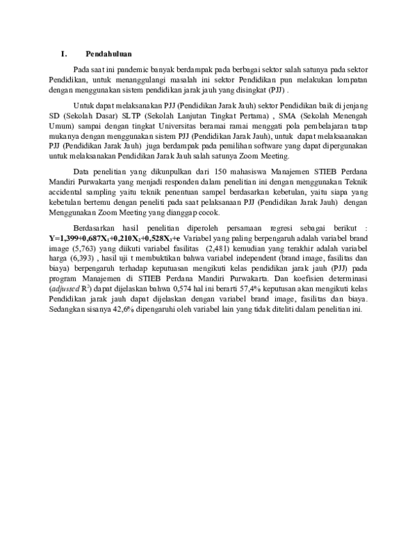 (DOC) Analisis Pengaruh Brand Image Pendahuluan Jurnal Indra Dermawan 2020