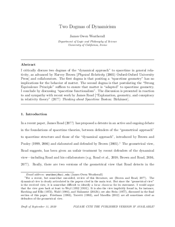 (PDF) Two Dogmas of Dynamicism