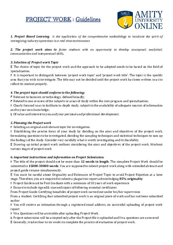 (PDF) Project Guidelines Jan 2019