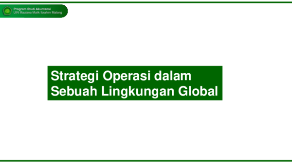 (PDF) Strategi Operasi dalam Sebuah Lingkungan Global