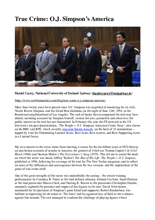 (PDF) True Crime: O.J. Simpson's America
