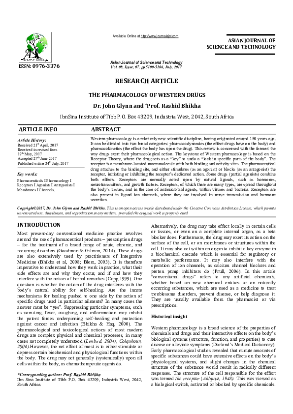 (PDF) THE PHARMACOLOGY OF WESTERN DRUGS