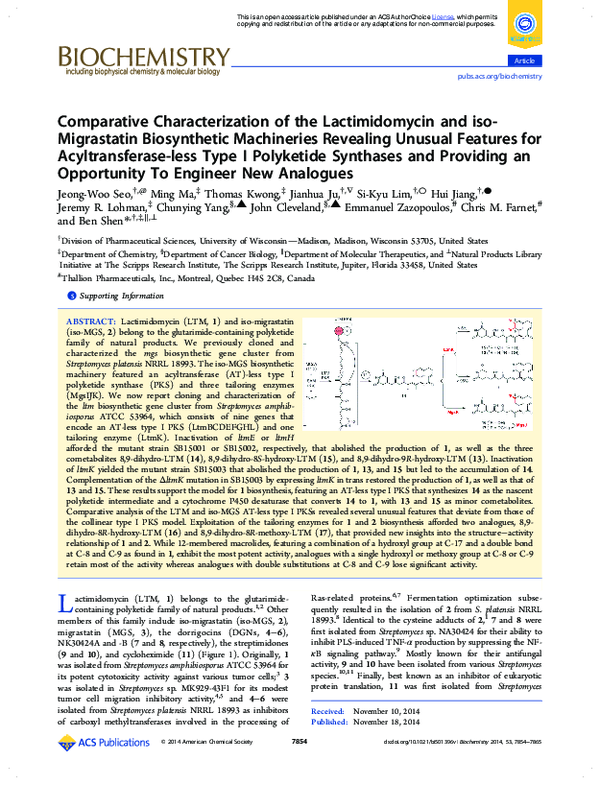 (PDF) Comparative Characterization of the Lactimidomycin and iso ...