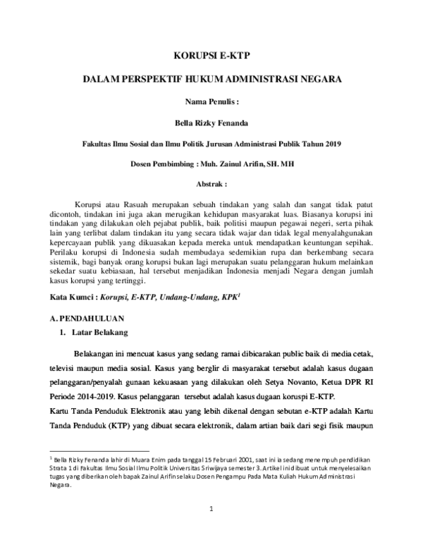 (PDF) KORUPSI E-KTP DALAM PERSPEKTIF HUKUM ADMINISTRASI NEGARA