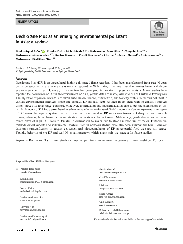 (PDF) Dechlorane Plus as an emerging environmental pollutant in Asia: a ...