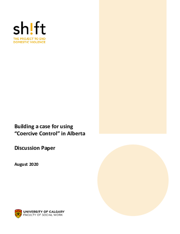 (PDF) Building a case for using "Coercive Control" in Alberta ...