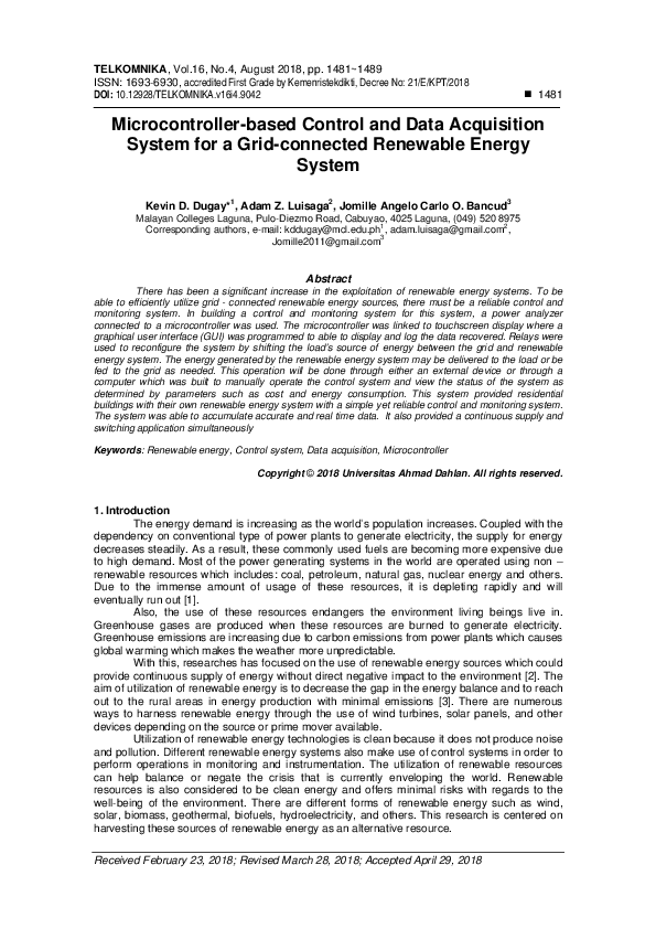 (PDF) Microcontroller-based Control and Data Acquisition System for a ...