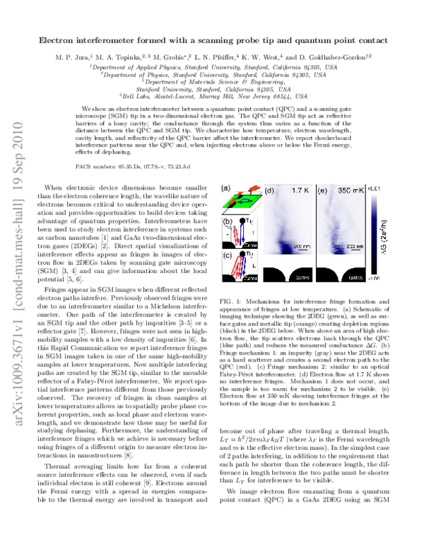 (PDF) Electron interferometer formed with a scanning probe tip and ...