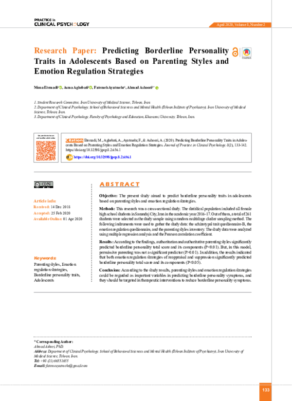 (PDF) Research Paper: Predicting Borderline Personality Traits in ...