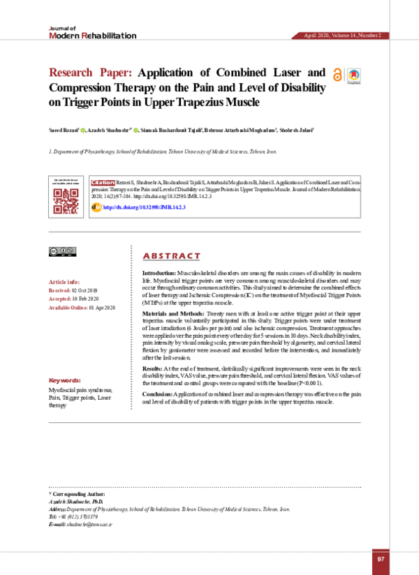 (PDF) Modern Rehabilitation Research Paper: Application of Combined ...