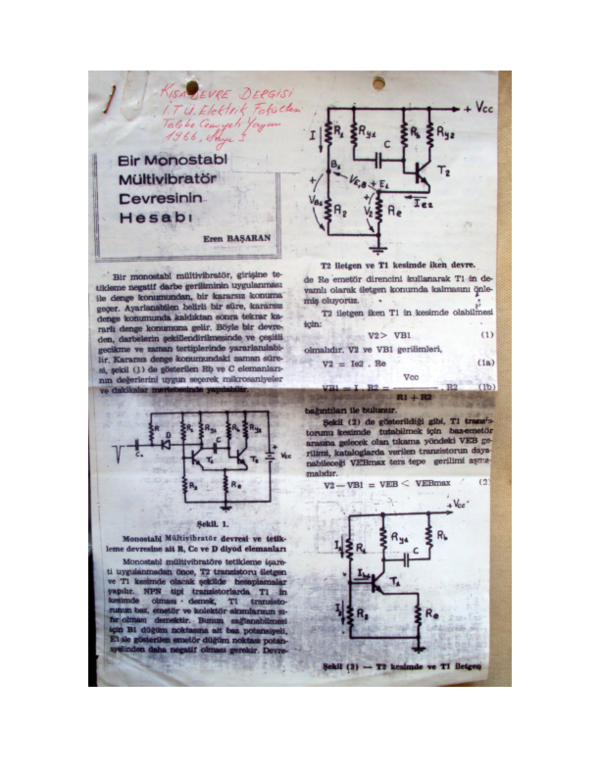 (PDF) MONOSTABIL MULTIVIBRATOR DEVRESI HESAPLANMASI