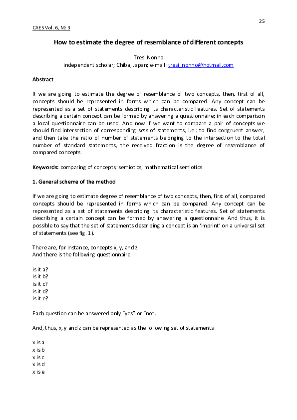 (PDF) How to estimate the degree of resemblance of different concepts