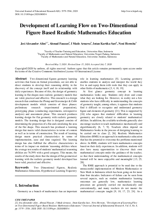 (PDF) Development of Learning Flow on Two-Dimentional Figure Based ...