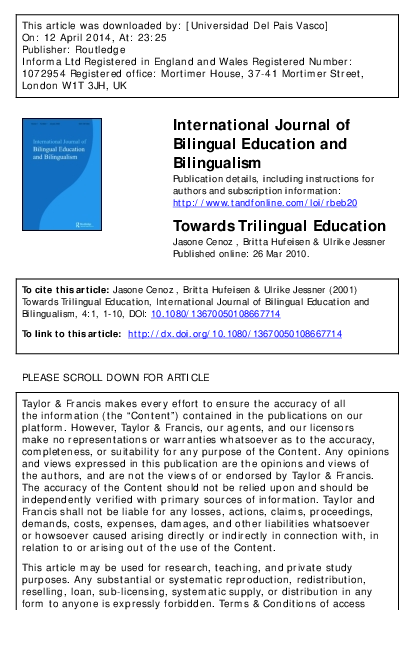 (PDF) Towards Trilingual Education