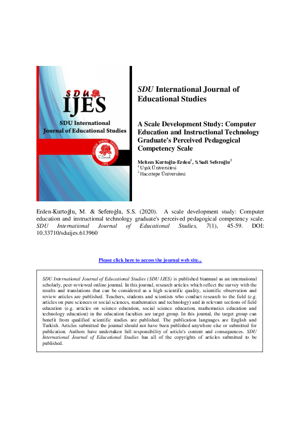 (PDF) A Scale Development Study: Computer Education and Instructional ...