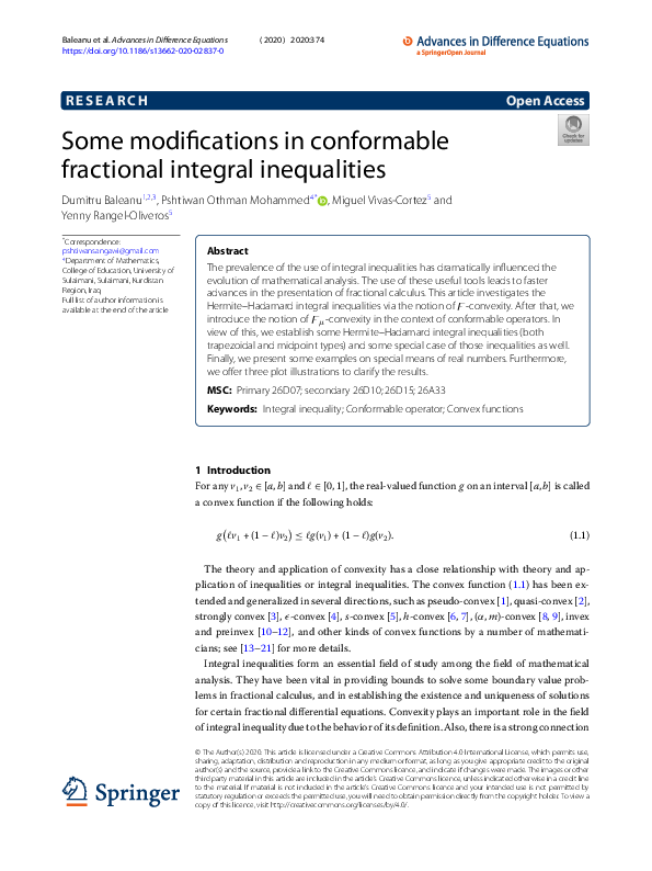 Pdf Some Modifications In Conformable Fractional Integral