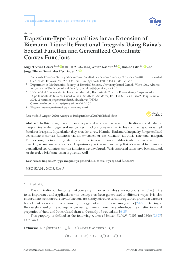 (PDF) Trapezium Inequalities via Generalized Convexity