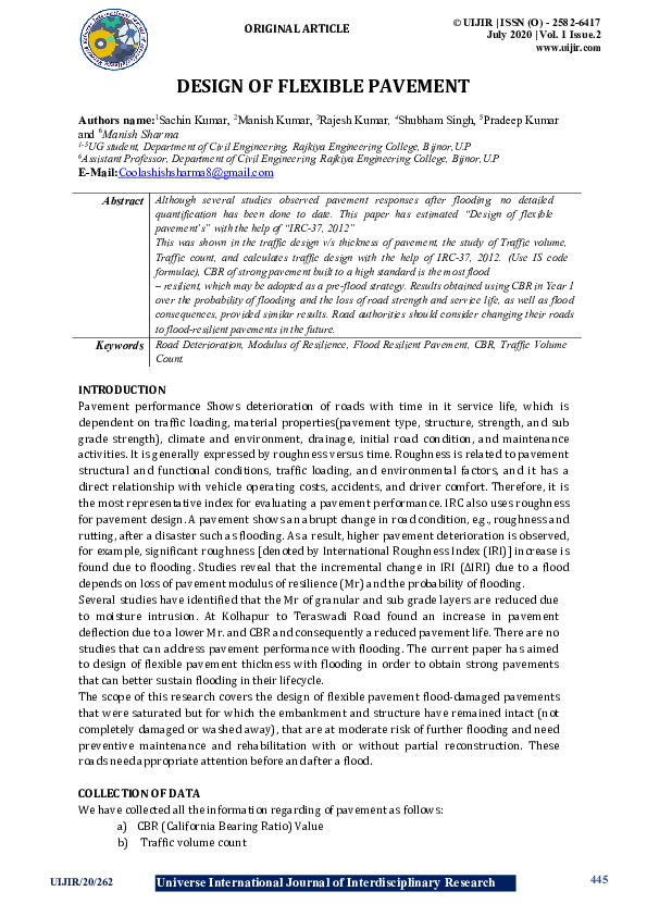 (PDF) Design of Flexible Pavement