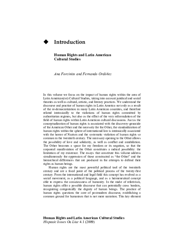 (PDF) Human Rights and Latin American and Cultural Studies (Introduction)