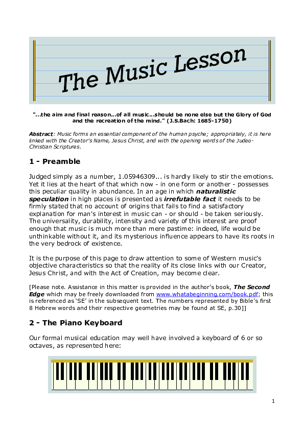 (PDF) The Music Lesson