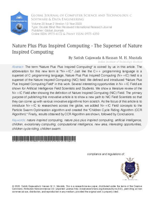 (PDF) Nature Plus Plus Inspired Computing - The Superset of Nature ...