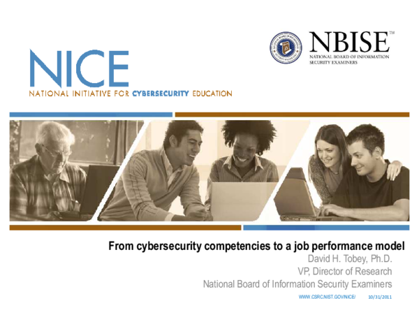 (PPT) NICE - From cybersecurity competencies to a job performance model