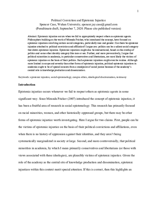 (DOC) Political Conviction and Epistemic Injustice