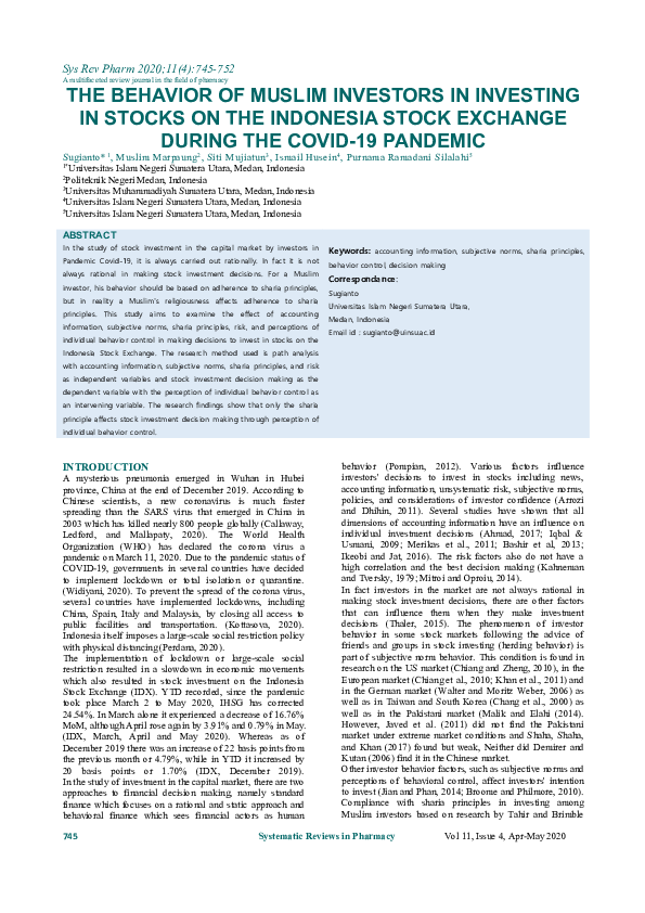 (PDF) THE BEHAVIOR OF MUSLIM INVESTORS IN INVESTING IN STOCKS ON THE INDONESIA STOCK EXCHANGE ...