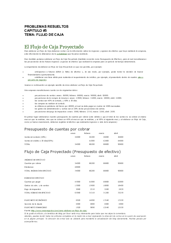 (DOC) PROBLEMAS RESUELTOS flujo de caja