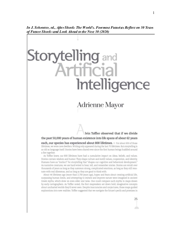(PDF) Storytelling and Artificial Intelligence