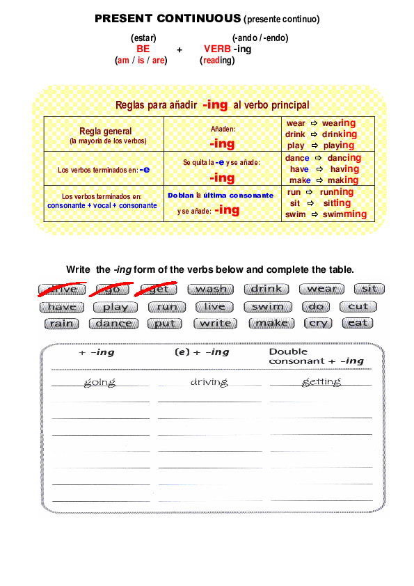 (PDF) PRESENT CONTINUOUS (presente continuo