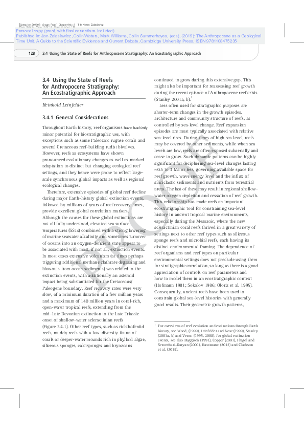 (PDF) 3.4 Using the State of Reefs for Anthropocene Stratigraphy: An ...