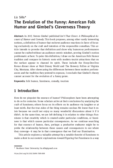 (PDF) The Evolution of the Funny: American Folk Humor and Gimbel's ...