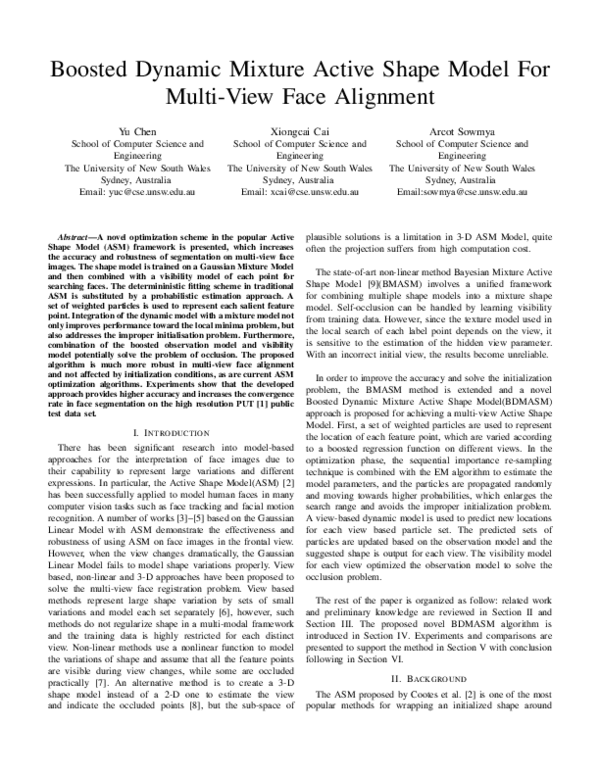 (PDF) Boosted Dynamic Mixture Active Shape Model For Multi-View Face Alignment | Xiongcai Cai ...